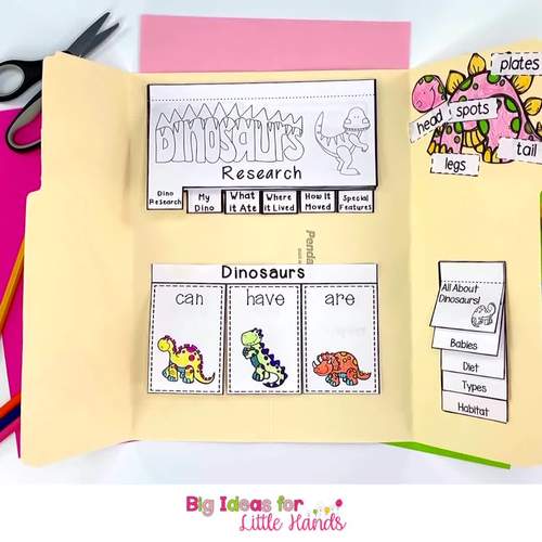 Dinosaur Research Activities Interactive Notebook Lapbook | TpT