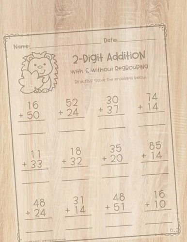 Fall 2 Digit Addition Worksheets With & Without Regrouping | Autumn ...