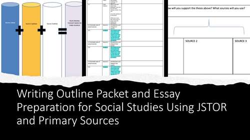 Writing Outline Packet with Video Directions by US History In Depth