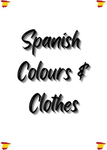 Spanish Colours and Clothes Worksheets by Worksheet Whisperer | TPT