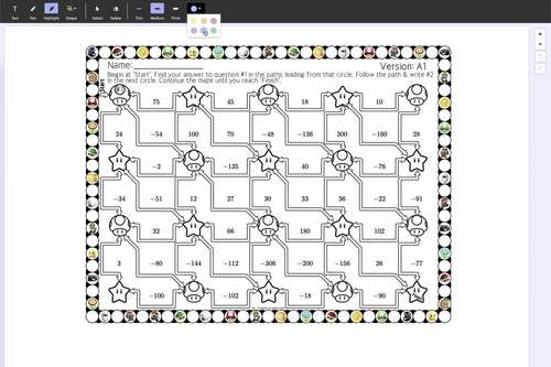 Super Mario: Dividing Fractions Maze Activity Sets by Qwizy | TpT