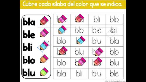 Sílabas trabadas con L BUNDLE Seesaw Google Slides DIGITAL en español