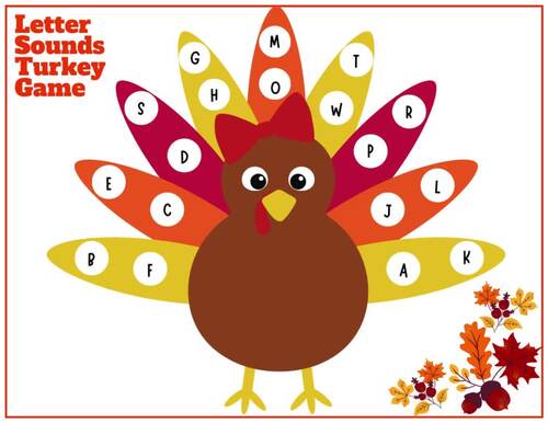 Letter Sounds Turkey Game Printable, Beginning Sounds Alphabet Activity ...