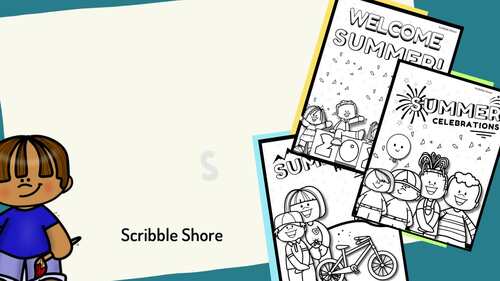 Summer Coloring Pages for Kids - Printable PDF by Scribble Shore