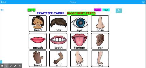 Body Parts Boom Cards Basic & Advanced Distance Learning Digital Resources
