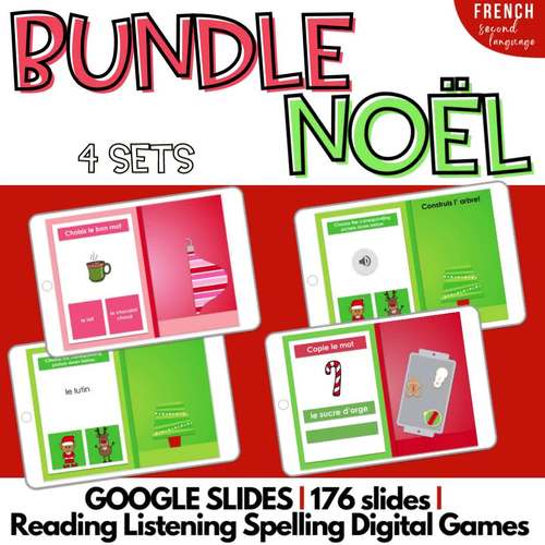 BUNDLE French Christmas Vocabulary Activities GOOGLE SLIDES | NOËL Hunt ...
