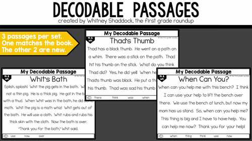 Digraph TH and WH Digraph Decodable Readers and Reading Passages