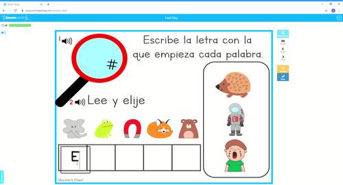 Sonidos Iniciales Conciencia fonológica Boom Cards Mystery words in Spanish