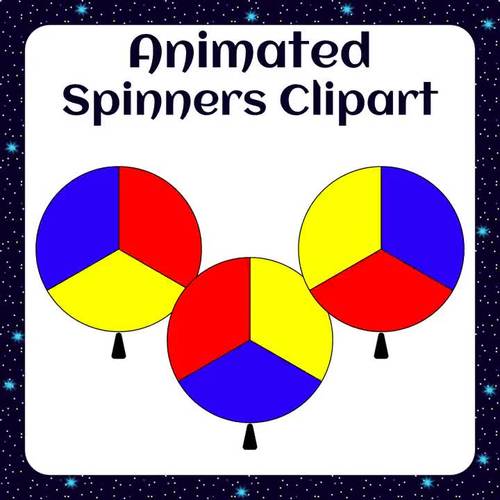 Animated GIF Spinners Clipart – 3 Colours by Colleen's Cosmic Collection
