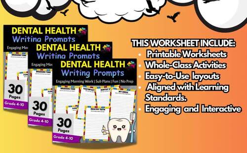 Dental Health Month Opinion Prompt Writing Activities 4th,5th,6th,7th ...