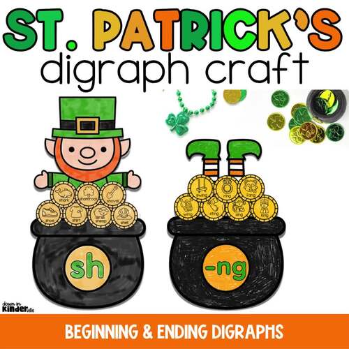 *HALF OFF* St. Patrick's Day Craft Digraphs - March Bulletin Board ...