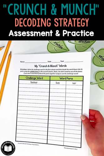 Crunch & Munch | Word Decoding Strategy | Assessment + Practice | TPT