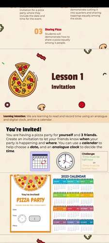 Pizza Party Integrated Math Rich Task - Time, Fractions, Forming Groups ...