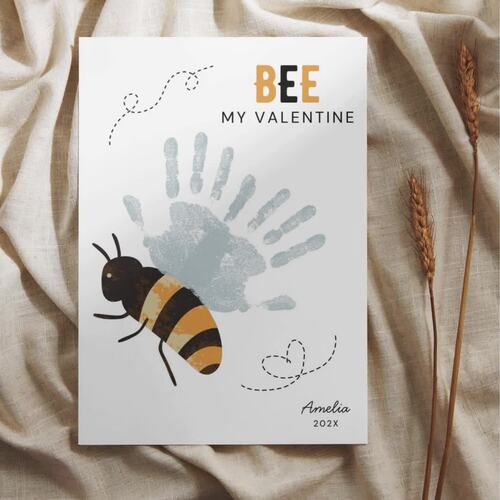Bee My Valentine Craft Handprint Art February Craftivity Toddler Parent ...