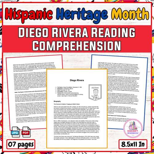 Diego Rivera Hispanic Heritage Month Reading Comprehension | Activities ...