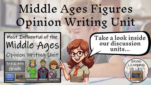 Most Influential Figure of the Middle Ages Opinion Writing Unit | 3rd ...