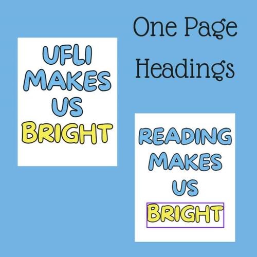 Summer Bulletin Board- UFLI/Reading Makes Us Bright by Legendary Teaching