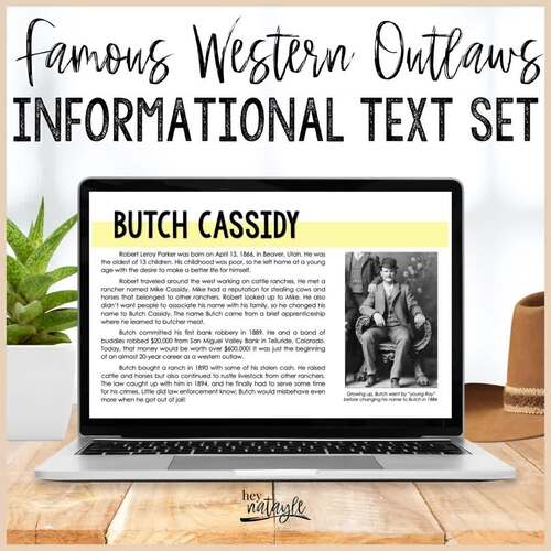 WILD WEST Informational Text Middle School - 6th Grade Comprehension ...