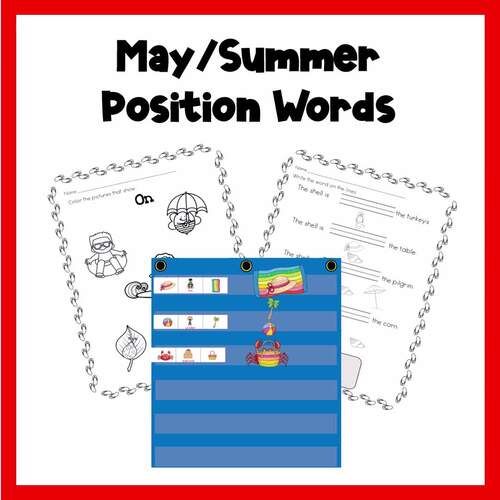 Position Words Activities and Worksheets Math Centers Summer or May