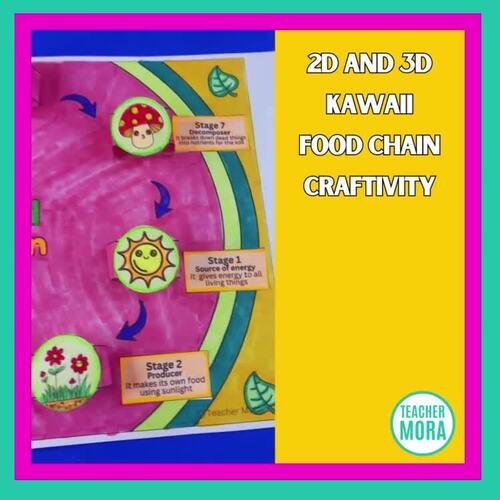 2D & 3D Kawaii Food Chain Craft | Cute Hands-On Life Science Activity