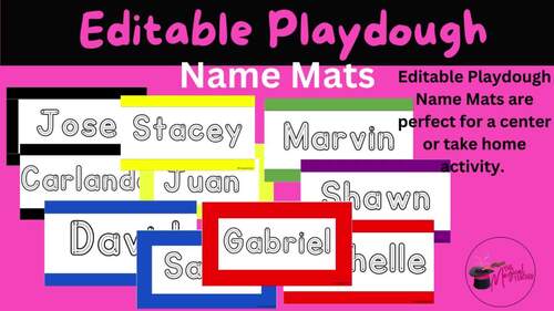 Editable Playdough Name Mats, Editable Name Mats for Kindergarten and PreK