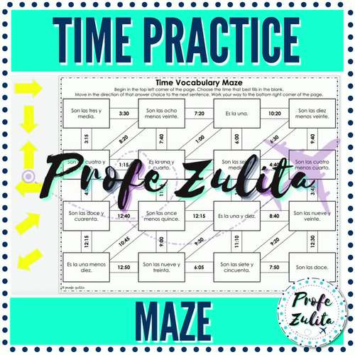 Telling Time in Spanish Maze Practice Activity | Digital & PDF by Profe ...