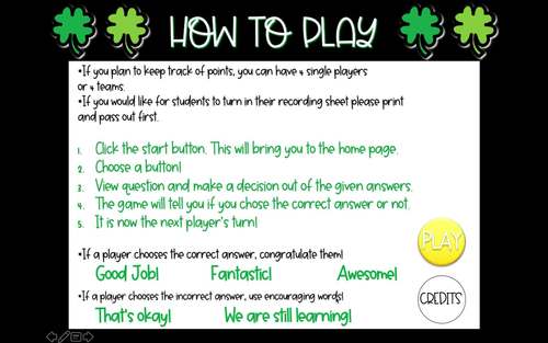 Rhyming Game, Find the Rhyme Digital St. Patrick's Day PowerPoint Game