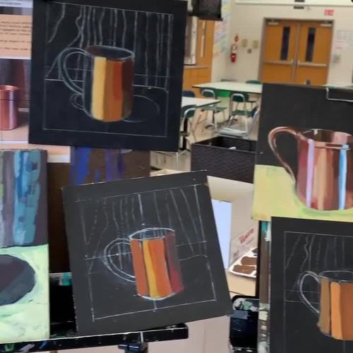 High School Art: Painting-Copper Mug by Inside out ART | TpT