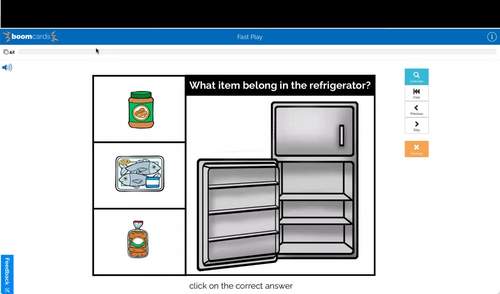 Life Skills Special Education Boom Cards™ Where Does the Food Items Belong?