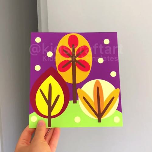 2D SHAPE Autumn Forest Craft Fall Tree Crafts Trees September October ...