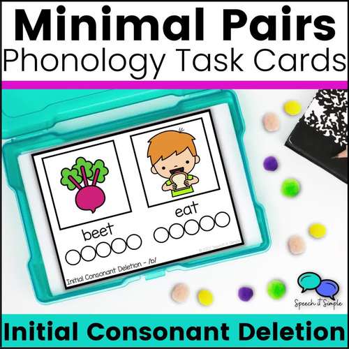 Initial Consonant Deletion - Minimal Pairs Task Cards - Phonology - Cycles