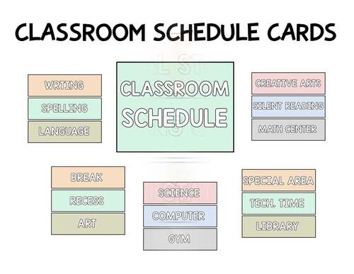 Printable Boho Neutral Classroom Schedule Cards, Editable Schedule Labels