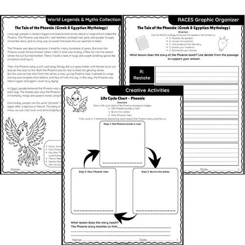World Legends RACES Activities | Greece & Egypt | Phoenix | Grade 5-6