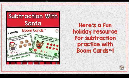 Subtraction With Santa And His Friends Boom Cards™ | TPT