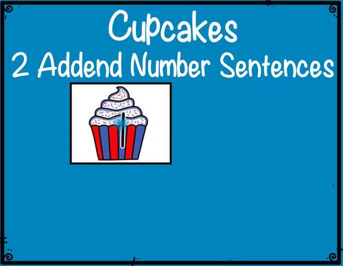 Cupcake Build 2 Addend 0-20 Addition & Subtraction Number Sentence