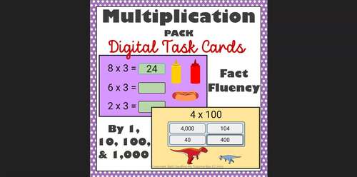 Multiplication Fact Fluency + Multiply by 10 100 1,000 | Boom Cards ...