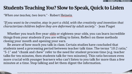 COMPLETE TEACHER Lesson 92- Students Teaching You? Slow to Speak Quick ...