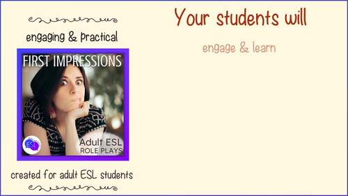 First Impressions ROLE PLAYS for Adult ESL - Scripts - Scenarios - & More!