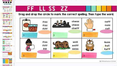 Final Double Consonants Worksheets FF LL SS ZZ Floss Rule Science of ...