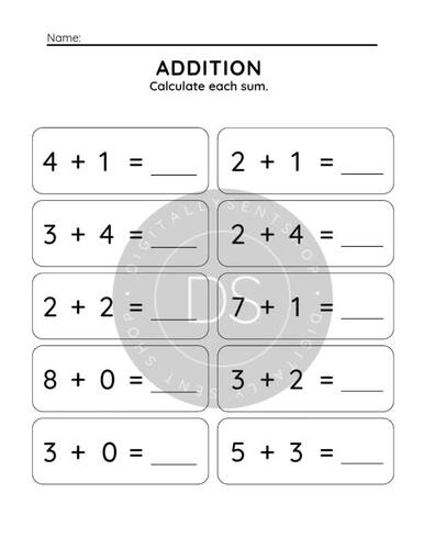 1000 Problems Easy Addition & Subtraction Drills - Math Worksheets ...