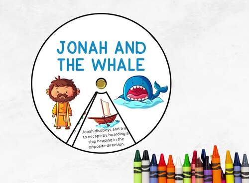 Jonah and the Whale Bible Spinning Wheel Craft for Sunday School ...
