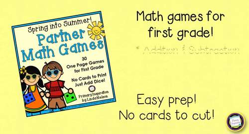 Distance Learning | Spring Math Games for First Grade | TpT