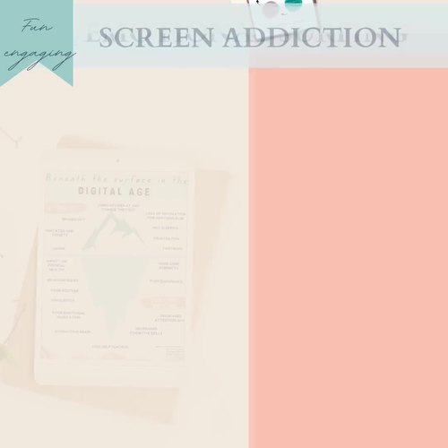 Screen addiction worksheets, teen mental health, anxiety, social psychology