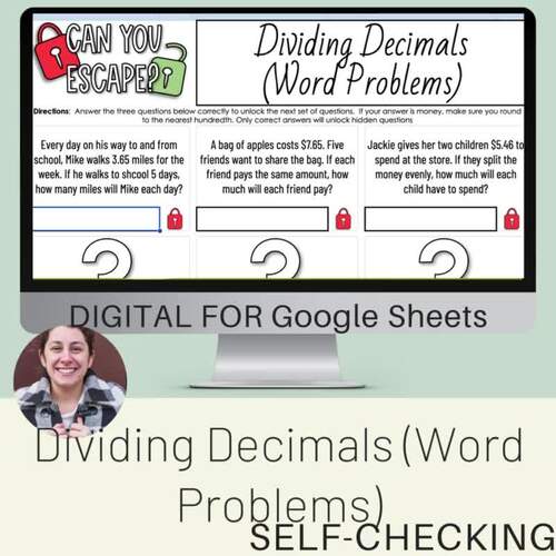 Dividing Decimals (Word Problems): Escape Room Activity by Math with Ms ...