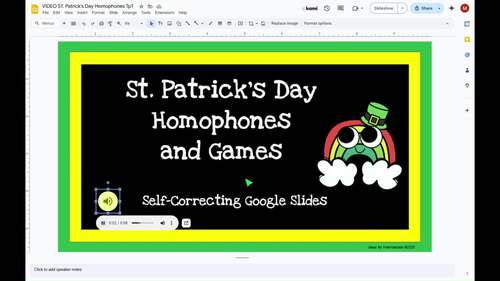 St. Patrick’s Day Homophones - Self-Correcting Slides, Games & Word Search