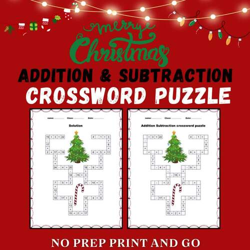 Christmas Math Puzzles Worksheet - Extensive Addition and Subtraction ...