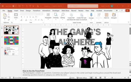 Customizable 6 Player 4 Category PowerPoint Boardgame by Be A Gameshow Host