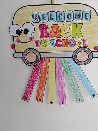 School Bus Name Craft Hanging Craft Welcome Back to School Activities ...
