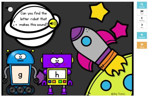 Lowercase Letter Sounds with Robots l Interactive Boom Cards™ | TpT