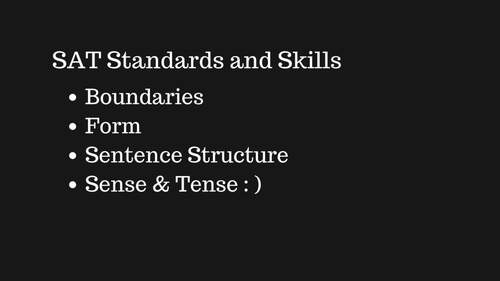 SAT PREP 2024 Over 200 Animated Grammar Boundaries Tense Questions Slides